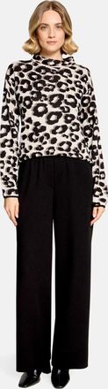 Betty Barclay Strickpullover BETTY BARCLAY Damen mit Jacquard, Damen, Gr. 36, schwarz-wei&szlig; (patch schwarz, beige), Strick, Obermaterial: 50% Baumwolle, 50% Polyacry