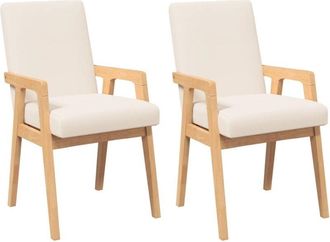 vidaXL Esszimmerst&uuml;hle mit Kissen 2 Stk. Massivholz Gummibaum Vidaxl