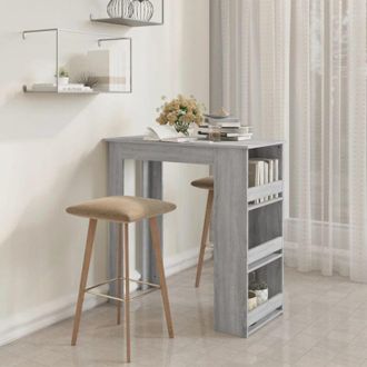 vidaXL Table de bar avec rangement sonoma gris bois ding&eacute;nierie Vidaxl