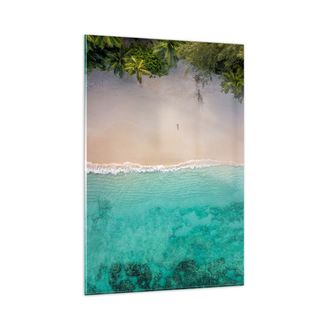 Arttor Wandbilder Dekoration Wohnzimmer Strand Tropen Rand Bilder auf Glas 80x120cm Glasbild Schlafzimmer Küche Deko Wand Kunstdruck Art Groß XXL Wanddeko Bi