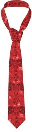 Generic Cravate DAffaires Symboles Du Diable Et De La Mort, Occulte, Mystique, Rouge R&eacute;glable Tie Formelle Cravate Pour Homme Pour L&Eacute;cole F&ecirc;te Travail