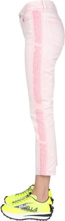 Stella McCartney Logo Band Cotton Jeans - Beige