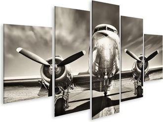 Islandburner Bild auf Leinwand Retro Flugzeug Mit Propellern Bilder Wandbilder Poster