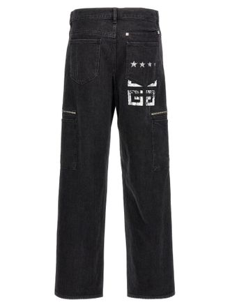 Givenchy Zipped-Pocket Cargo Denim Cargo Pants - Black