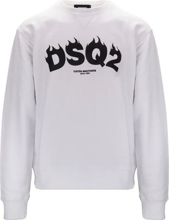 Dsquared2 SweaT-shirt col rond - Homme - Sweatshirts et sweats &agrave; capuche - Blanc - Taille: XL