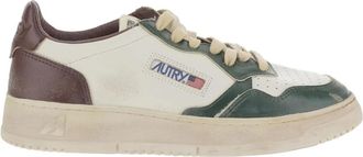 Autry Low-Top Sneaker - Colorblock Leather Low-Top Sneakers With Logo Deta - Gr. 45 (EU) - in Beige - für Damen