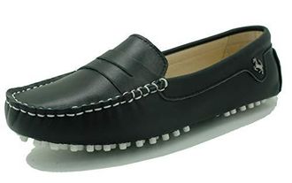 Minitoo Femme Slip on Cuir Souple Penny Loafers Mocassins Chaussures Plates Noir EU 38.5