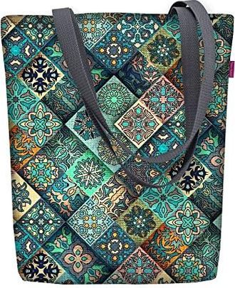 Bertoni Bertoni Sac en tissu Sunny avec imprim&eacute; - Sac &agrave; provisions pratique et solide avec fermeture &eacute;clair - Grand choix de designs - Sac de transport, sac e