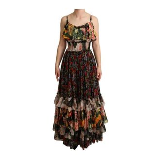 Dolce & Gabbana Blumiges Chiffon-Tierkleid - - Dresses - Damen - Mehrfarbig - S
