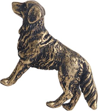 Angoily Kupfer Sch&auml;ferhund Skulptur Retro-Stil, kleine Hunde-Dekoration f&uuml;r Schreibtisch und B&uuml;ro, langlebige Metallfigur als Heim- und Geschenkdekoration