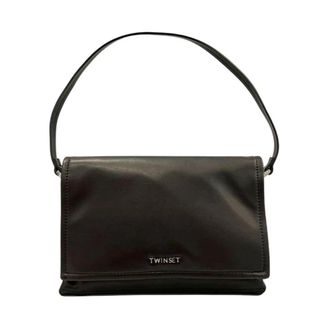 Twinset Polyethylen Clutch Bag mit strukturierter Oberfl&auml;che - - Bags - Damen - Schwarzk - ONE SIZE