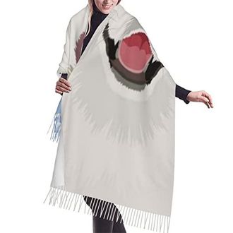 Generic épais Longue Écharpe Châle Chien Samoyède Châle Imprimé Femme Foulard pour Homme Party Noël 68X196cm