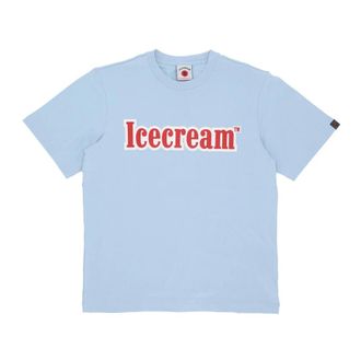 Icecream Blaues Logo Tee mit Puff Print - - Tops - Herren - Blau - XL