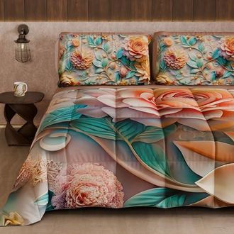 Petti Artigiani Italiani Petti Artigiani Italiani Winter-Steppdecke, Winter-Steppdecke, Steppdecke f&uuml;r franz&ouml;sisches Bett, beidseitig verwendbar, einfarbig und Digitaldruck mi