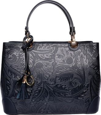 Anna Luchini Blau Rindsledertasche