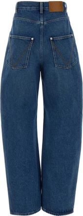 Bottega Veneta Womens Denim Wide-Leg Jeans Mid Blue Exterior: Cotton