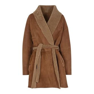 Salvatore Santoro Stylische Lederjacke - - Coats - Damen - Braun - XS