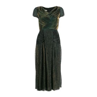 Marco De Vincenzo Femme, Robes, Vert, Taille: 36 FR Robe portefeuille pliss&eacute;e