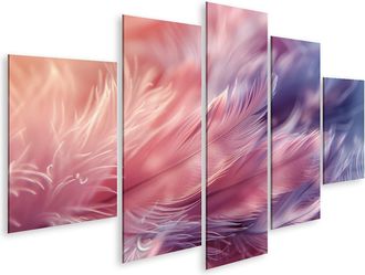 Islandburner Bild auf Leinwand Nahaufnahme weicher rosa lila Federn die EIN Gefühl von Tiefe erzeugen Bilder Wandbilder Poster