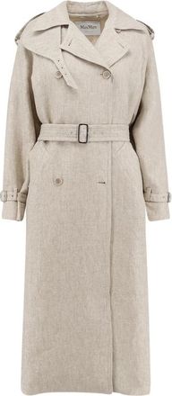 Max Mara Femme, Manteaux, Beige, Taille: 38 FR Trench en lin