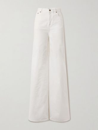 Chloé Jean Large Taille Haute - Blanc