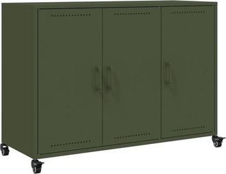 vidaXL Buffet vert olive 100,5x39x72 cm acier Vidaxl
