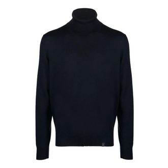 Fay Virgin Wool Rollkragenpullover - - Knitwear - Herren - Blau - 2XL