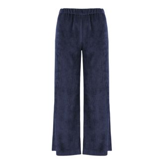 F.it Gerippte Stretch-Nylonhose - - Trousers - Damen - Blau - L