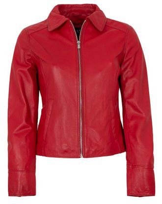 Jilani Lederjacke Alisa Jilani - Damen Lederjacke Lammnappa salsa rot