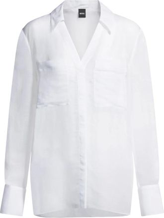 HUGO BOSS Damen, Blusen & Hemden, Wei&szlig;, MGr&ouml;&szlig;e