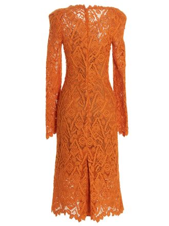 Ermanno Scervino Womens Orange Wool Midi Dress