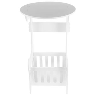 BESPORTBLE Kleiner Teetisch Runder Nachttisch aus Holz Kleiner Ablagetisch f&uuml;r Wohnzimmer Schlafzimmer Moderner Couchtisch mit Stauraum Kompakter Beistelltisch f