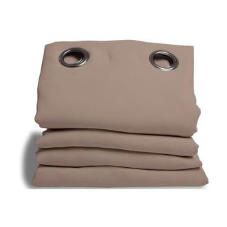 MOONDREAM HM6902047 Vorhang Blickdicht/geräuschdämpfend, Thermische Baumwolle 145 x 260 cm, Baumwolle, Pélican, 260x145 cm