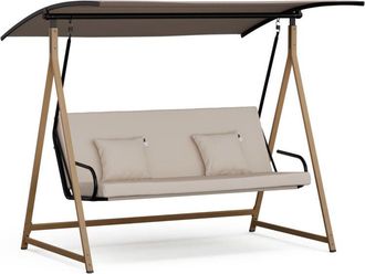 Blumfeldt Blumfeldt Salon de jardin, balancelle avec positions ajustables et matelas epais, durable pour 3 personnes (240 kg), chassis haut de gamme et parasol