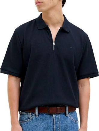 Jack & Jones Jjeaustin Polo zippé SS Sn pour Homme, Blazer Bleu Marine., XXL