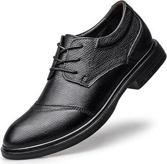 Generic Chaussures habillées for Hommes, à Lacets, Bout Rond, Bout renforcé, Chaussures Derby antidérapantes, Talon carré, Semelle en Caoutchouc, Coupe Basse,