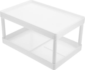 Hemobllo Badezimmer Aufbewahrungsregal 1 St&uuml;ck Doppellagiges Multifunktionsregal aus Metall Kleines Haushaltsregal mit Einfacher Montage f&uuml;r Waschbecken und Na