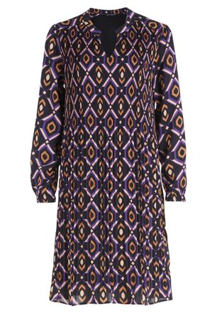Betty Barclay Damen Plisseekleid Langarm 38, Purple/Black