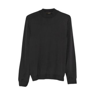 Zanone Rundhals-Strickpullover - - Knitwear - Herren - Schwarzk - L