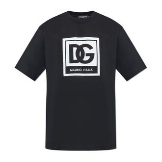 Dolce & Gabbana T-Shirt mit bedrucktem Logo - - Tops - Herren - Schwarzk - L