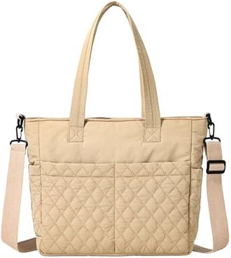 Generic Kexpery Sac &agrave; Main Femme Matelass&eacute; en Coton avec Bandouli&egrave;re R&eacute;glable Sac Crois&eacute; Tote pour Bureau Shopping Voyage