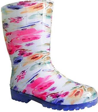 Demar Bottes en caoutchouc Rainny Print pour femme et fille, fleurs, 38/39 EU