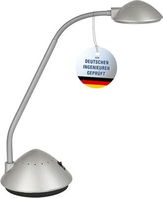 Maul Schreibtischlampe LED MAULarc | Kleine Schreibtischlampe mit Standfu&szlig; | Klassische Tischlampe f&uuml;r Schreibtisch, B&uuml;ro | Flexible LED Lampe mit 3000K wa