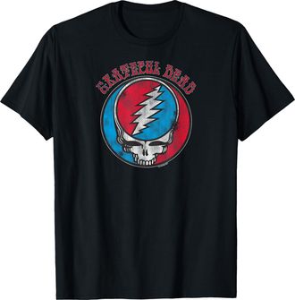 Grateful Dead Distressed Groovy Steal Your Face Vintage Band T-Shirt