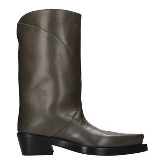 MUGLER Leder Texaner Stiefel - - Shoes - Herren - Gr&uuml;n - 43 EU