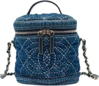 Chanel Sac Vanity en jean doccasion - Femme - Pre-owned - Bleu - Taille: ONE Size