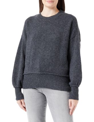Only Damen Onlhazel Ls O-neck Bf Knt, Dark Grey Melange, L