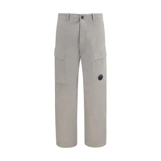 C.P. Company Cotton Satin Stretch Cargo Pants - Gray
