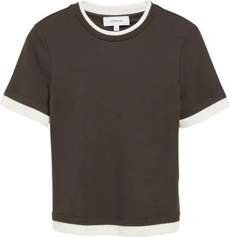 Comma Kurzarmshirt T-Shirt Softes T-Shirt in Layering-Optik