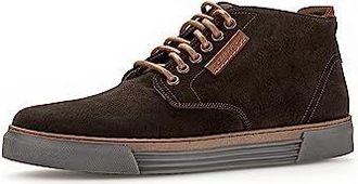 Gabor Homme Baskets, Monsieur Baskets Hautes,Cuir certifié,Semelle Amovible,Bottes à Lacets,Chaussures à Lacets,Marron (Ebony) / 14,44 EU / 9.5 UK